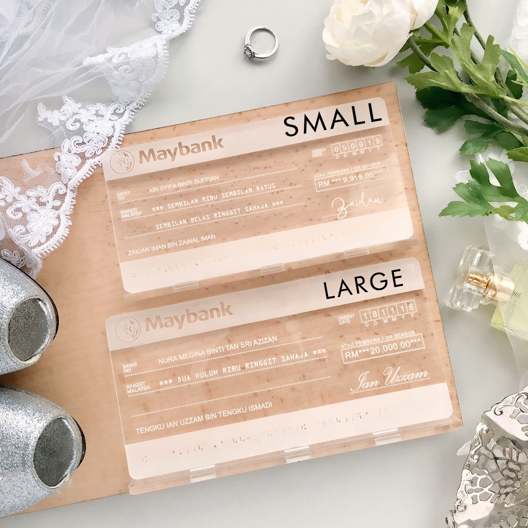 Mock-up Cheque - Clear Acrylic - Akudankraf