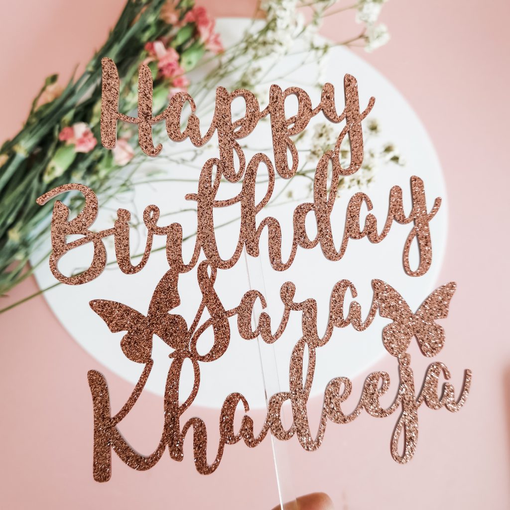 Birthday Cake Topper - Customized - Acrylic/Wood - Akudankraf